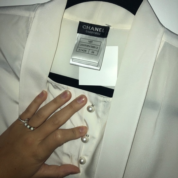 CHANEL | Tops | Chanel Chiffon Top | Poshmark